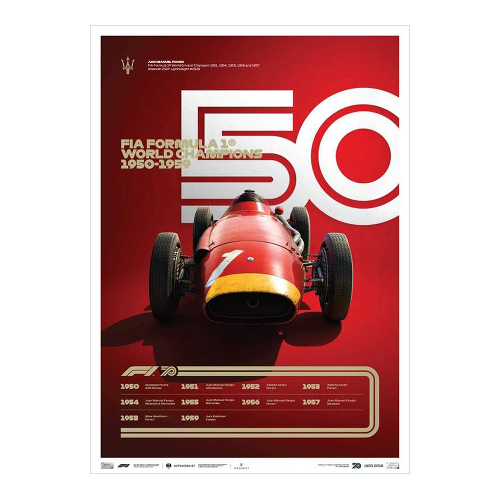 Poster 50s F1 Limited Edition – ROW Maseratistore